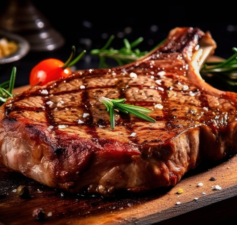 Rib Eye Steak Bone In 450g – Stockman Steaks
